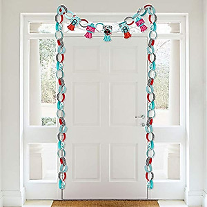 Big Dot of Happiness 50’s Sock Hop - 90 Chain Links and 30 Paper Tassels Decoration Kit - 1950s Rock N Roll Party Paper Chains Garland - 21 feet