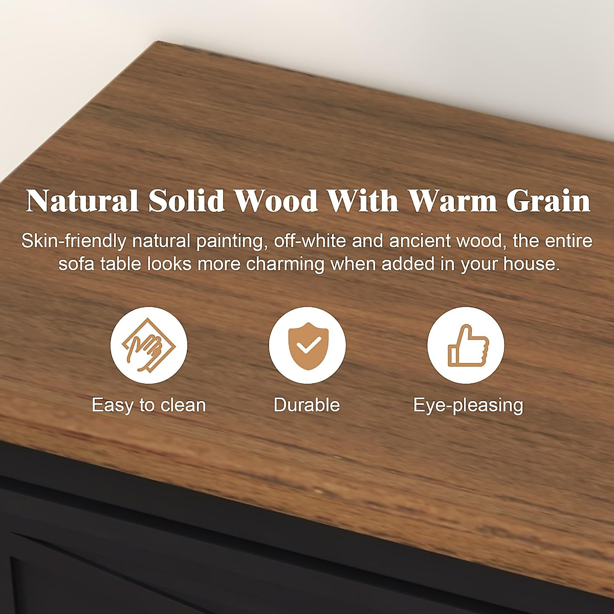 Kinpaw Narrow Console Table with Storage- Black Entryway Table, Small Sofa Table with Drawer & Storage Shelf for Hallway, Entryway, Foyer, Living Room Furniture, Behind Couch, Wood