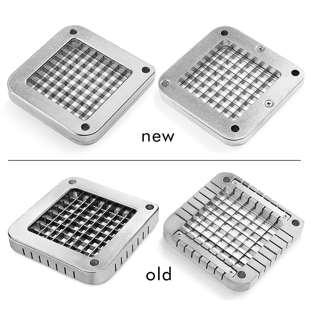 New Star Foodservice 43204 Commercial Grade French Fry Cutter with Suction Feet, 1/2 Inch and 3/8 Inch Blades, Limited Edition Black