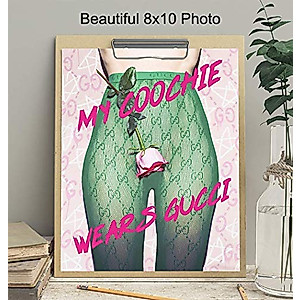 Glam High Fashion Design Wall Decor - Luxury Couture Art - Chic Modern Contemporary Home Decorations for Bedroom, Bathroom, Bath - Funny Gift for Women, BFF, Best Friend, Designer Fashionistas