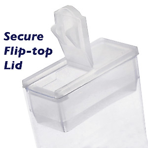 The Beadsmith Clear Plastic Boxes - Rectangle with a Flip Top Cap - 7/16” x 1” x 3” - Use for Beads, Bath Salts, Wedding & Party Favors, Home or Office Storage - Bag of 20