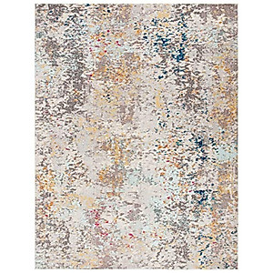 SAFAVIEH Madison Collection 8' x 10' Grey / Gold MAD453F Modern Abstract Non-Shedding Living Room Bedroom Dining Home Office Area Rug
