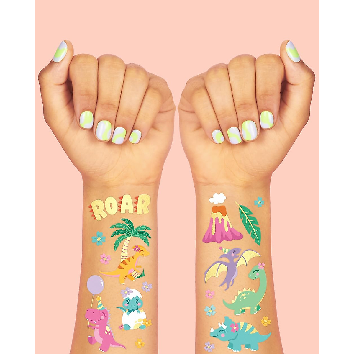 xo, Fetti Dinosaur Tattoos - 38 styles | Birthday Party Supplies, Dinosaur Party Favors, T-rex Decorations