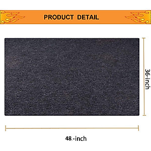 Brinman Under Grill Mat,Premium 36"x48"Absorbent Oil Protective mats for Deck &Patio,Grill Mat for Deck,Under Grill Floor Pad to Protect Deck,BBQ Mat for Under BBQ,Waterproof,Reusable