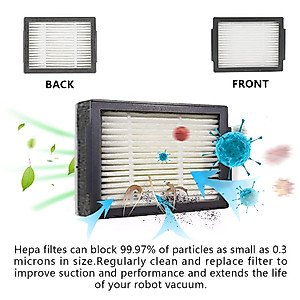 Amyehouse Brush Hepa Filter Accessory Kit Replacement Compatible with Roomba I & J Series i1 i3 i4 i6 i7 i8 J7 J5 J6 J8 J9 Including 2 Extractor 10 Filters 10 Side Brush & 5 Bags
