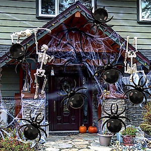 17.2" Halloween Black Spider balloons - 12Pcs Mini Spiders Foil Balloon for Halloween Decoration Day of Death New Year Birthday Spooky Party Supplier