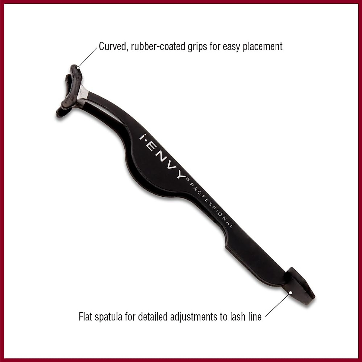 iENVY by Kiss Lash Applicator Tool, DIY Fales Eyelashes Extension Tweezers, Ease of Use & Grip, Fake Cluster Strip Lashes Remover Clip Tweezers Nipper (Black)