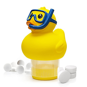 Doli Yearning Premium Floating Pool Chlorine Floater, Chlorine Dispenser for Chemical Tablets Fits 1" and 3" Tabs Bromine Holder (Duck)…