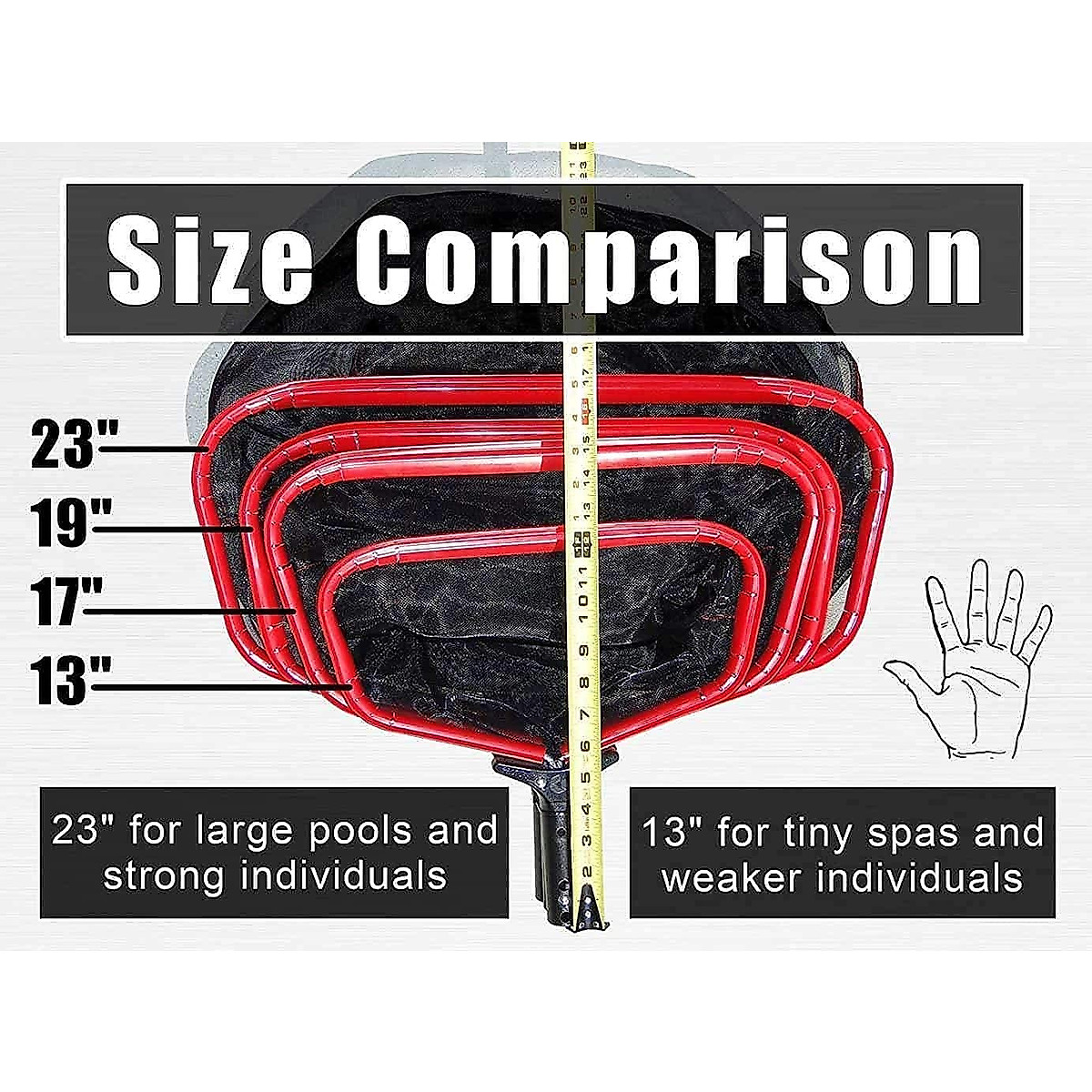 ProTuff 16' Pool Pole + 20" Leaf & 18" Silt Rake Bundle - Unlimited Free Replacements - Pool Cleaning Equipment Kit - Lock Right Mechanism Always Grips, Never Slips