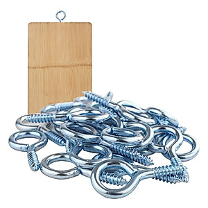 Wobe 50Pack of Eye Screws 1-5/8 Inch Eye Shape Thread Self-Tapping Hanging Hooks Eyebolt Ring (1-5/8" Overall Length 1/2" Inner Dimension) Zinc Plated