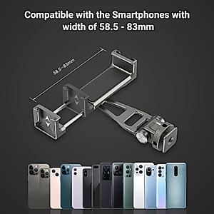 SmallRig Multifunctional Universal Cell Phone Mount Adapter, Phone Tripod Mount with Cold Shoe, Phone Holder for iPhone 15 14 13 12 11, Fits for Tripod Monopod Phone Cage Camera cage-3559