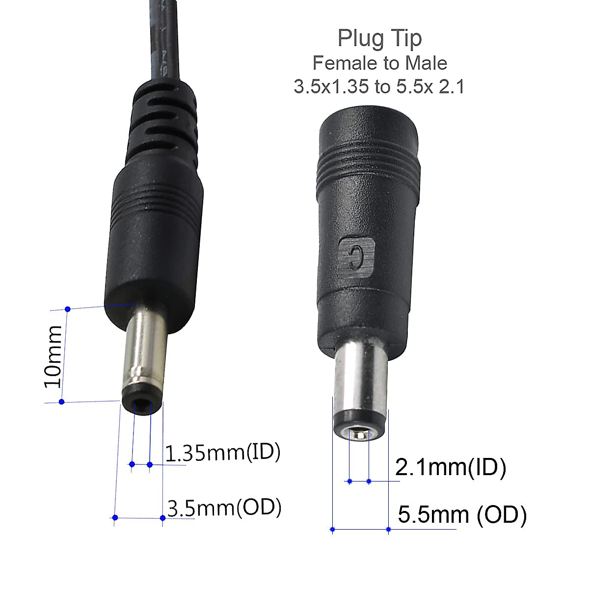 2 Packs AC To DC 12V 1.5A Power Adapter Supply Switching Plug 3.5mm x 1.35mm UL Listed FCC
