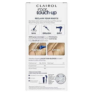 Clairol Root Touch-Up by Nice'n Easy Permanent Hair Dye, 9A Light Ash Blonde Hair Color, Pack of 2