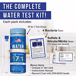 New 21 in 1 Water Testing Kits for Drinking Water - Home & Well Water Testing Kit for Hardness, Lead, Chlorine - Hard Water Test Kit for Tap, Pond, Pool, House - Funky Strokes Water Tester pH Strips
