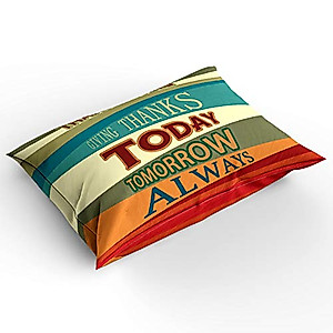 TocaHome Duvet Cover Queen Size, 4 Pieces Comforter Cover Set, Thanksgiving Colorful Stripes Soft Bedding Sets - 1 Queen Duvet Cover, 1 Bed Sheet and 2 Pillowcases