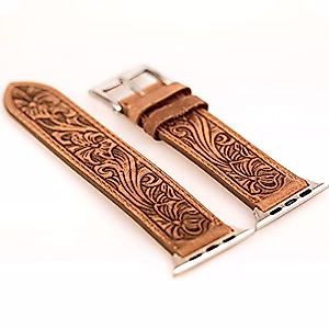 Falandi for Apple Watch Band Leather 41mm 40mm 38mm, Western Retro Leather Classical Replacement Smart Watch Band for iWatch Men Women Series 8 7 SE 6 5 4 3 2 1 (Retro Brown, 41/40/38mm)