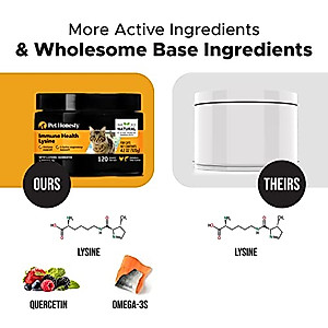 PetHonesty Immune Health Lysine - Supplement Powder for Cats - Immune Health, Cat Allergy Relief - Sneezing, Runny Nose, Watery Eyes - Cats & Kittens of All Ages - Omega 3s, L-Lysine - Chicken & Fish