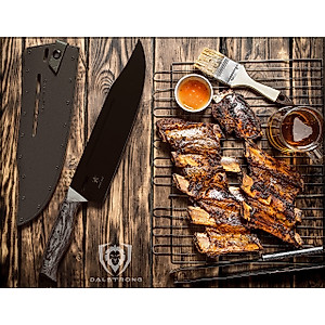 DALSTRONG Delta Wolf Series Chef Knife 10" Bundled with Delta Wolf Series Slicing & Carving Knife 12" with PU Leather Sheath - Black Titanium Nitride Coating - G10 Camo Handle