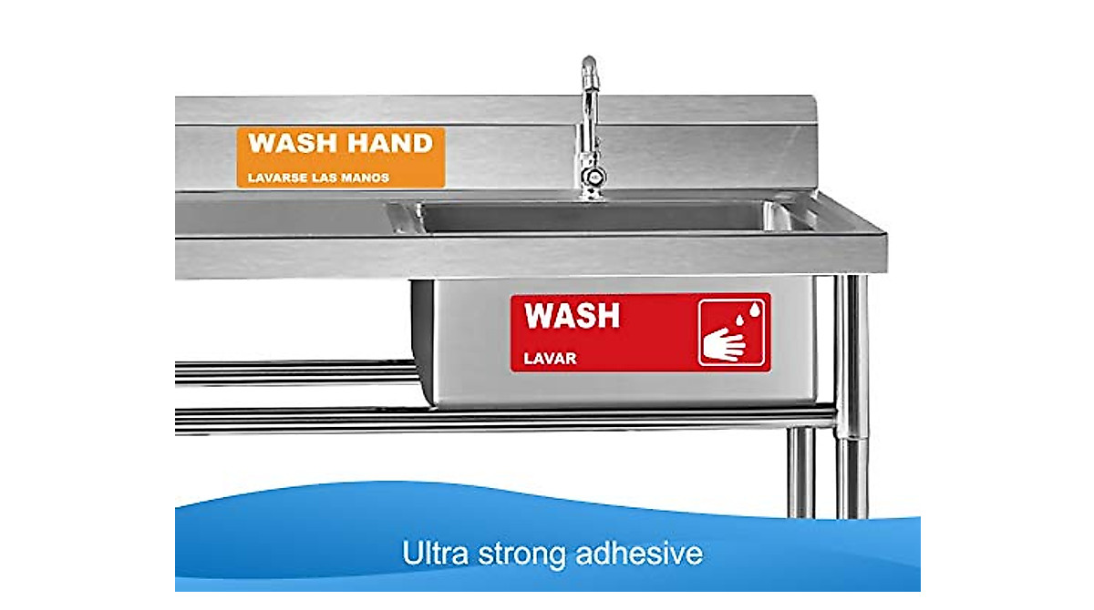 Wash, Rinse, Sanitize Labels for Commercial Kitchens