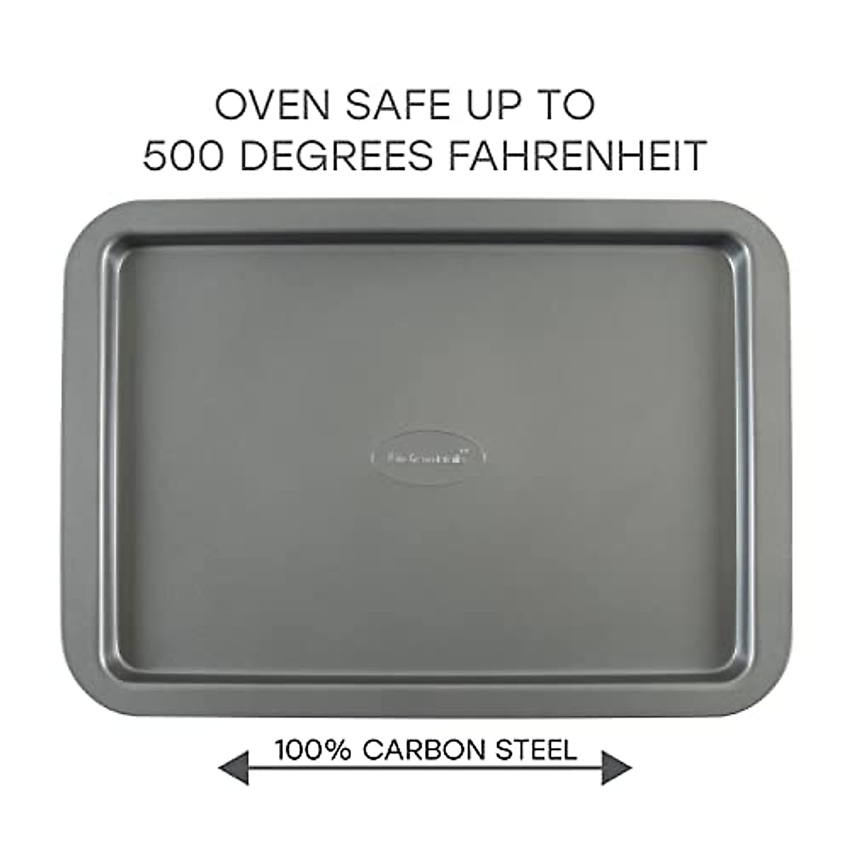 Kitchen Details Small Nonstick Baking Sheet | Creates Even Heating and Browning | Durable | Easy to Clean | Oven Safe up to 500 Degrees | Bakeware | Grey