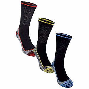 Mens Anti Sweat Moisture Wicking Summer Bamboo Work Socks for Steel Toe Boots (7-12 US, 3 Pack (BWS))