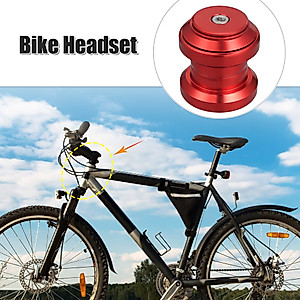 X AUTOHAUX 34mm 1-1/8" Threadless Bicycle Headset Combo Bike Threadless External Headset Sealed Cartridge Bearings MTB Road Headset with Top Cap Red