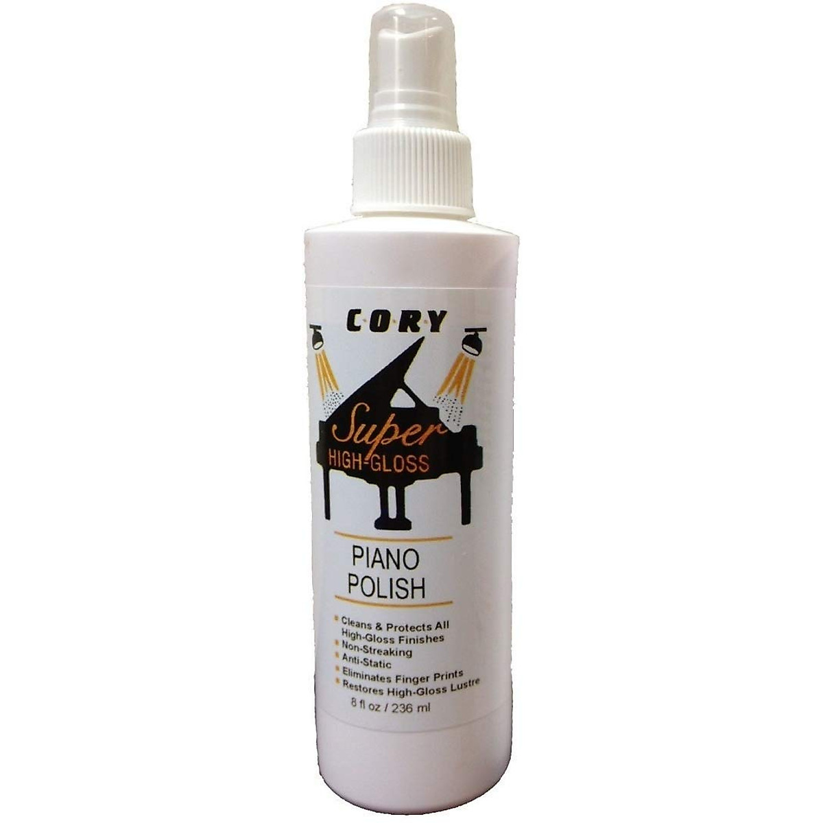 Cory Super High Gloss Piano Polish - 1 Bottle, 4 Ounce Spray for Pianos with High Gloss Finishes
