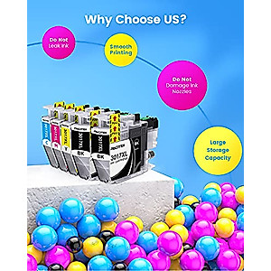 PACITEK Compatible Replacement for Brother LC3017 LC 3017 XL Ink Cartridges, Work with Brother Brother MFC-J5330DW MFC-J6930DW MFC-J6530DW MFC-J6730DW Printers (2 Black, 1 Cyan, 1 Magenta, 1 Yellow)