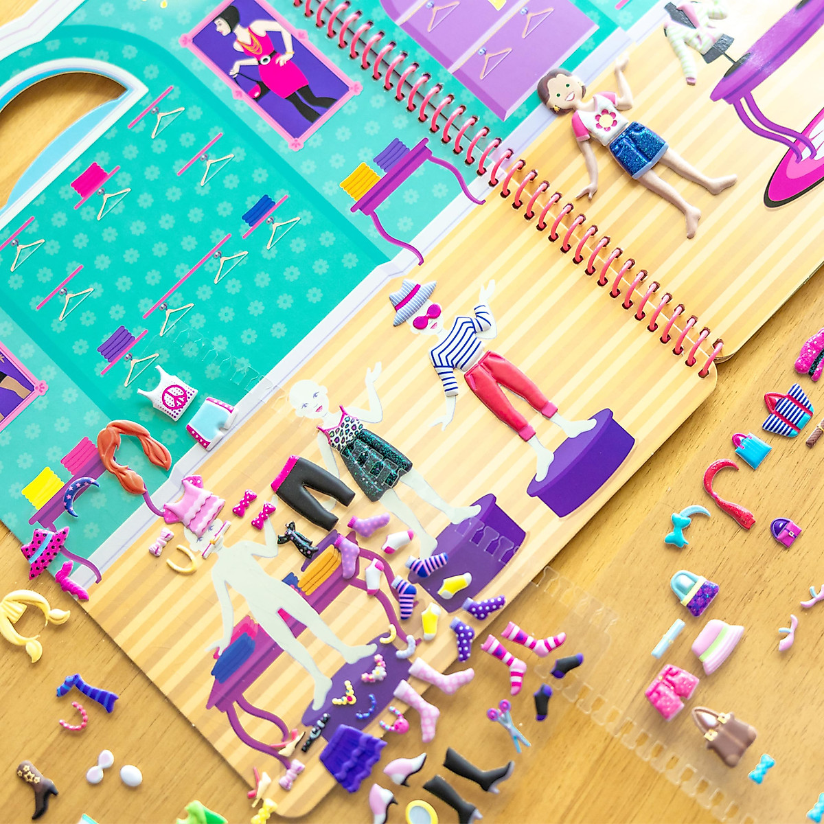 Melissa & Doug Puffy Sticker Activity Book: Day of Glamour - 196 Reusable Stickers - FSC Certified