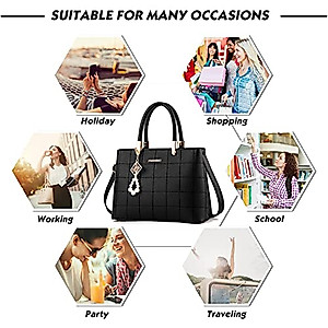 Tote Bags Soft PU Leather Purses and Handbags for Women Handle Bag Shoulder Satchel Bags with Multi-Pocket (Pink)