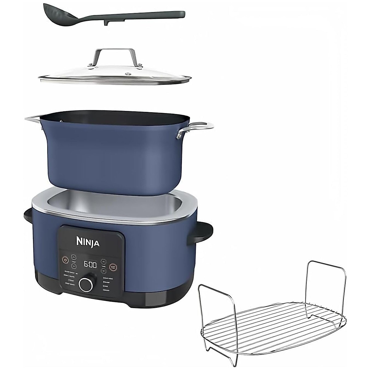 Ninja Foodi PossibleCooker PRO 8.5Qt 8-in 1 Multicooker Replaces 14 Appliances Triple Fusion Heat Cooks 30% Faster Slow Cooker Steam Oven Food Warmer Nonstick Pot Sauté Pan Dutch Oven - Navy (Blue)