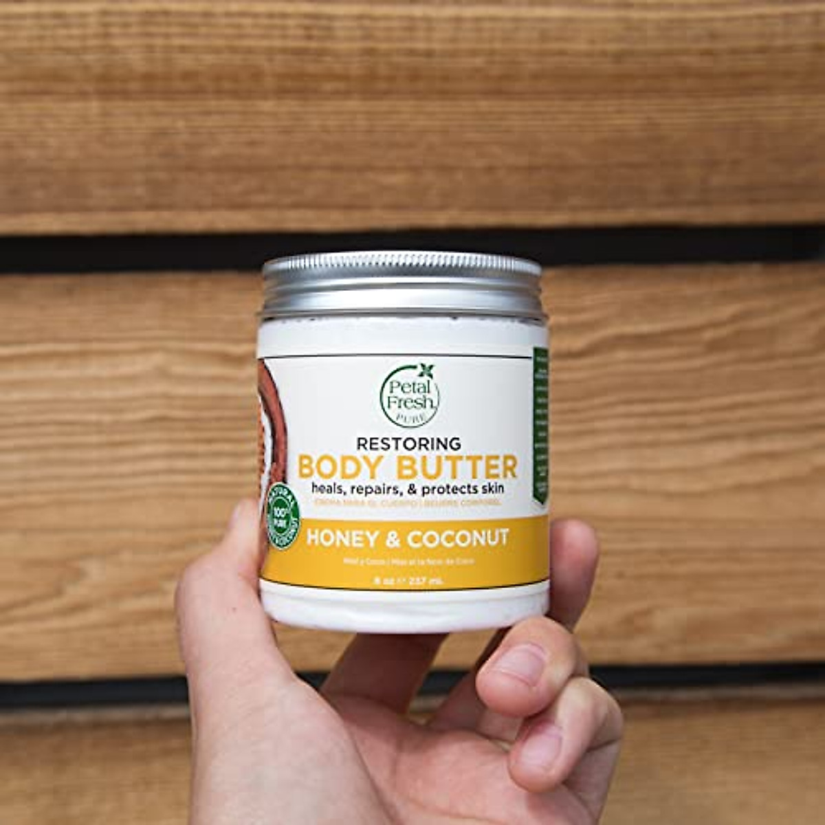 Petal Fresh Pure, Restoring Body Butter, Heals, Repairs & Protects Skin with Honey & Coconut Oil, 8 Fl oz