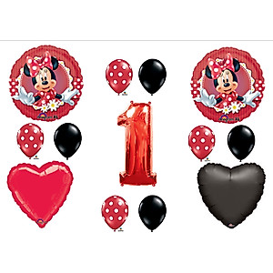 Mad About Minnie Mouse 1st First Birthday Party Balloons Decorations Supplies