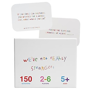 WE'RE NOT REALLY STRANGERS Kids Edition Card Game - 150 Conversation Cards for Kids, Adults,Teens,Couples & Strangers – Fun Family Party Time for Game Night or Kid’s Parties,Ages 5+,2-6 Players