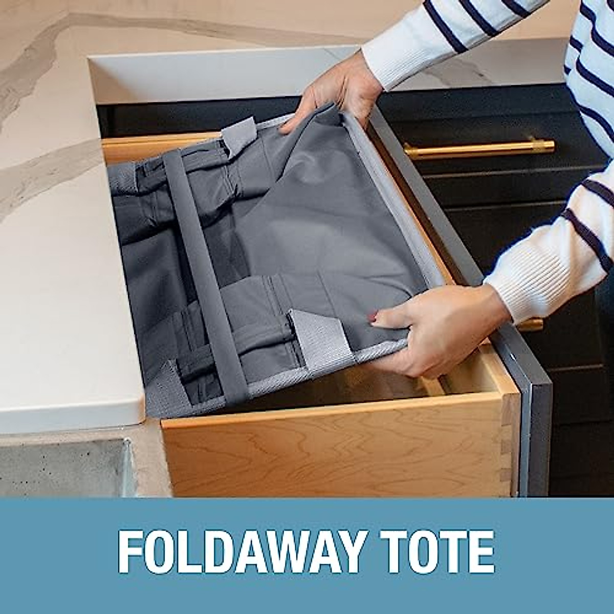 CleverMade Collapsible Fabric Laundry Basket - Foldable Pop Up Storage Bin - Space Saving Hamper with Carry Handles Large, Charcoal/Grey, 2 Pack