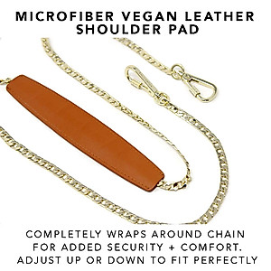 Arden Cove Bag Purse Replacement Crossbody Shoulder Chain Strap with Shoulder Pad For Women (Muti Short Long Lengths) (23" Drop Length, Black Gold)