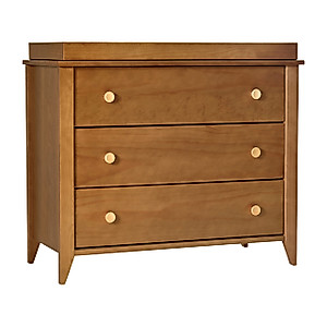 Babyletto Sprout 3-Drawer Changer Dresser with Removable Changing Tray in Chestnut and Natural, Greenguard Gold Certified