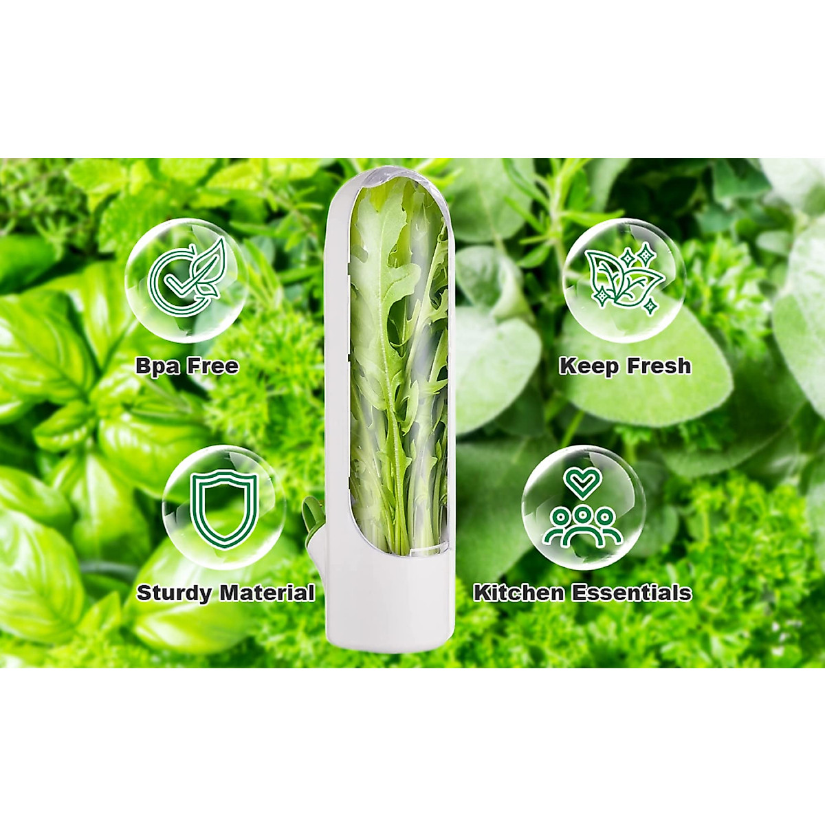 Herb Saver for Refrigerator, Fresh Herb Keeper, Herb Saver Pod Containers, Herb Fresh Keeper for Refrigerator,Herb Storage for Cilantro,Parsley, Asparagus,Keeps Vegetables Fresh for 2-3 Week (1PCS)