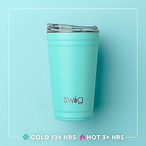 Swig Life 24oz Party Cup, Stackable Insulated Travel Coffee Tumbler with EZ Slider Lid, Cup Holder Friendly Travel Thermos, Stainless Steel 24 oz Tumbler, Reusable Coffee Mug (Be Mine)