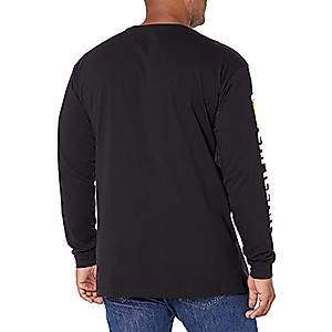 Caterpillar Men's Trademark Banner Long Sleeve Tee Shirts with Center Back Neck Wire Management Loop and CAT Logo, Black, X Large