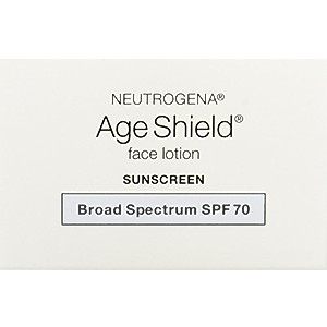 Neutrogena Age Shield Anti-Oxidant Face Lotion Sunscreen with Broad Spectrum SPF 70, Oil-Free & Non-Comedogenic Moisturizing Sunscreen to Prevent Signs of Aging, 3 fl. oz (Pack of 2)