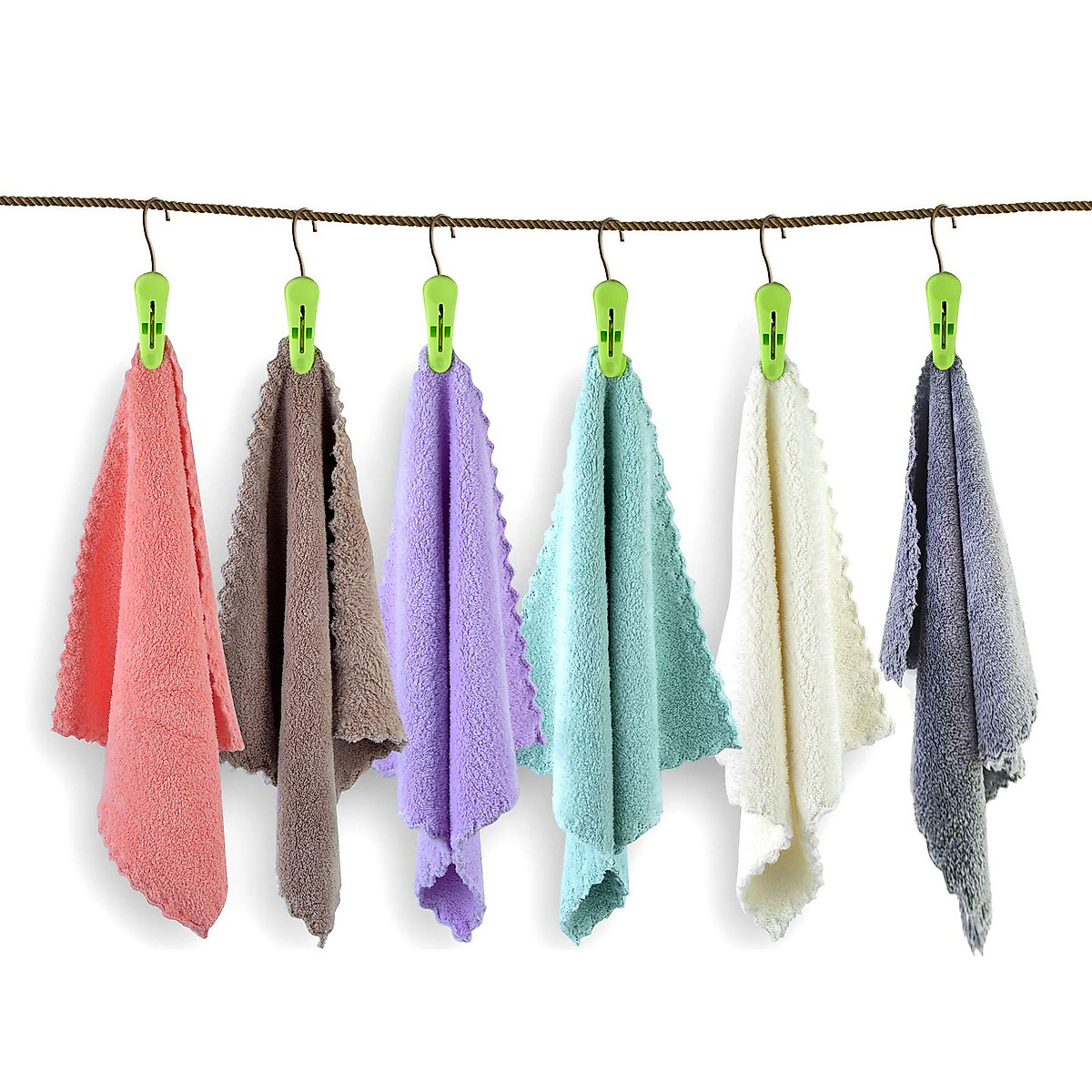 Kyapoo Baby Washcloths 12 Pack 12x12 Inches Microfiber Coral Fleece Extra Absorbent and Soft for Newborns, Infants and Toddlers