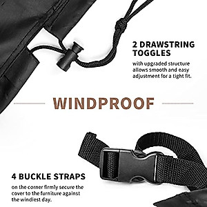 Outdoor Furniture Cover Waterproof, Patio Furniture Covers for Outdoor Table and Chair Set, Heavy Duty 600D Conversation Set Covers, Outside Dining Set Cover 126" L x 63" W x 28" H