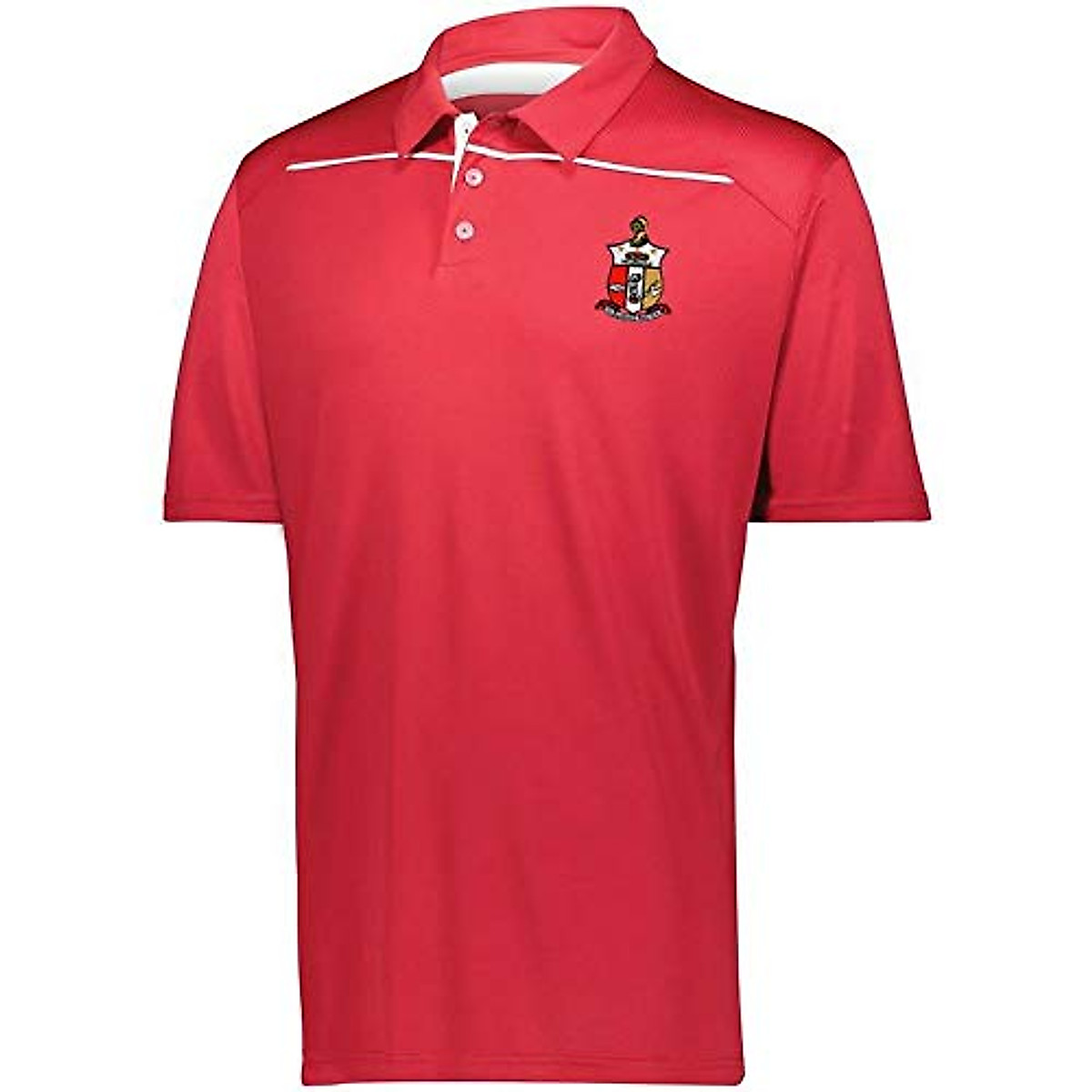 Kappa Alpha Psi Greek Crest Emblem Defer Polo X-Large Scarlet/White
