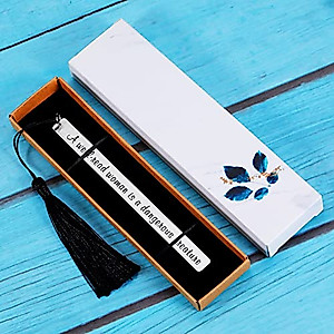 Christmas Bookmarks for Women Friend Book Lover Inspirational Birthday Valentines Day Gifts for Teen Girls Sister Teacher Boss Lady Her Bookworms A Well Read Woman is a Dangerous Creature Bookmarker