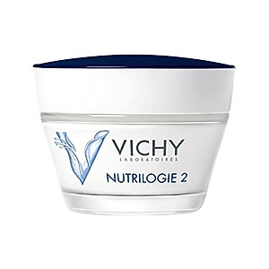 Vichy Nutrilogie 2 Intense Moisturizer for Very Dry Skin, 24-Hour Hydration Daily Face Cream to Strengthen and Soothe Skin, Non-Greasy Finish, 1.69 Fl Oz (Pack of 1)