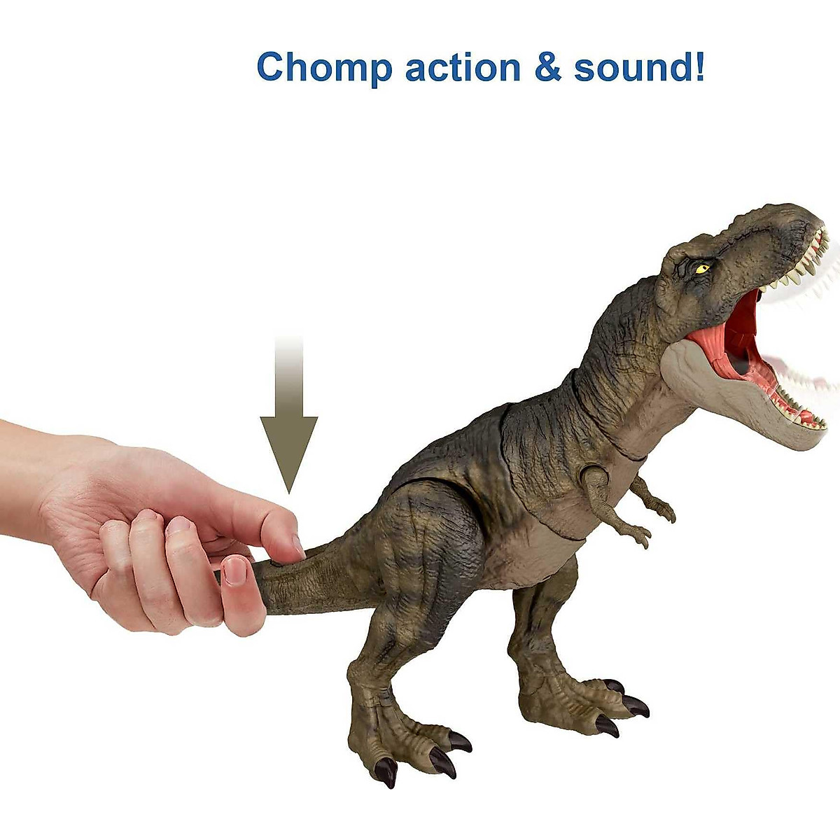 Mattel Jurassic World Dominion Dinosaur Toy, Thrash ‘N Devour Tyrannosaurus Rex Action Figure with Sound & Motion