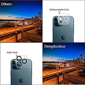 Dengduoduo 【3 Pack】 Tempered Glass Camera Lens Protector for iPhone 12 Pro Max 6.7", Ultra HD, 9H Hardness, Anti-Scratch, Case Friendly, Easy to Install [No Affect on Night Shots]