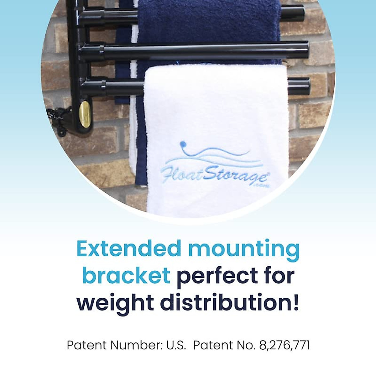 The Original Hanging Towel Rack - Wall-Mounted Outdoor Pool Towel Rack with 6 Swivel Arms for Convenient Storage - Patented Rust-Free and Durable PVC Towel Rack Design - No Assembly Required (White)