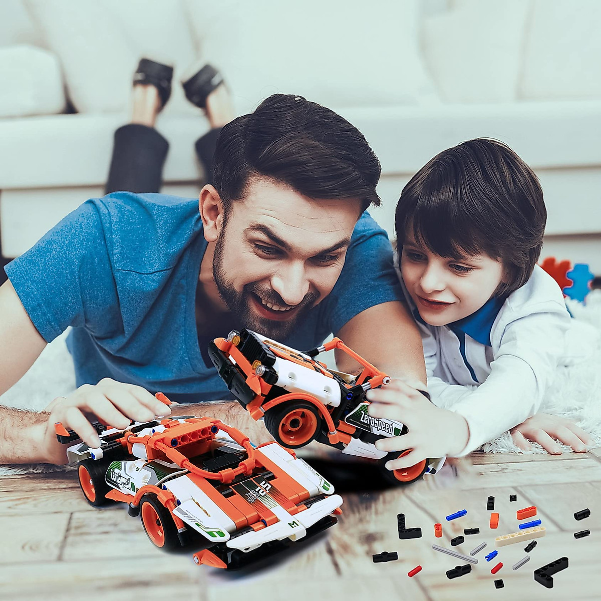 IQKidz STEM Remote Control Building Kit for Boys 6 7 8-12 - 2 in 1 Convertible Race Car, Gift for Kids Girls, RC Racer Toy Engineering Construction Set